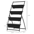 Black 4-Tier Vertical Raised Garden Planter with 4 Stackable ...