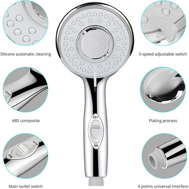 Shower Head Universal High Pressure Shower Head 5 Modes Water Saving