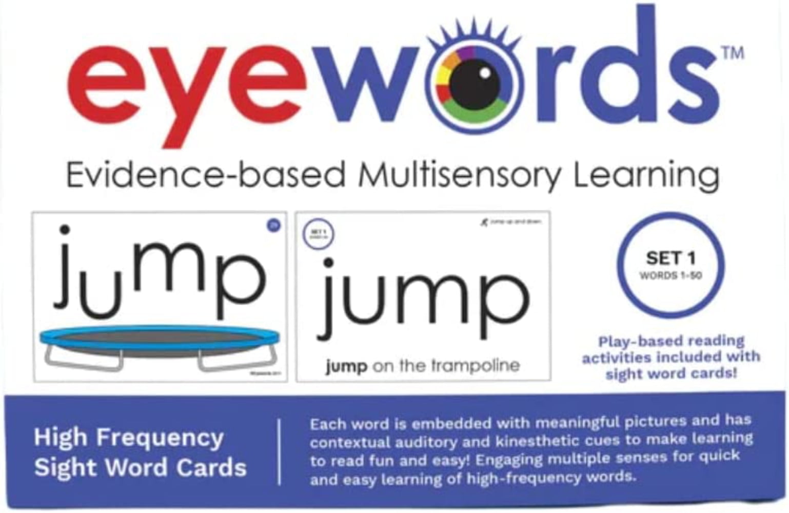 Eyewords Multisensory Sight Word Cards, Set #1, Words 1-50 - Walmart.com