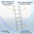RecPro 5 Step Angled Aluminum Pontoon Dock and Boat Boarding Ladder ...