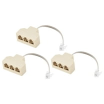 Unique Bargains RJ11 Triplex Jack Telephone Cord Adapter Coupler 2Pcs ...