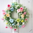 Easter Wreath Spring Decor Colorful Artificial Flowers Garland Front ...