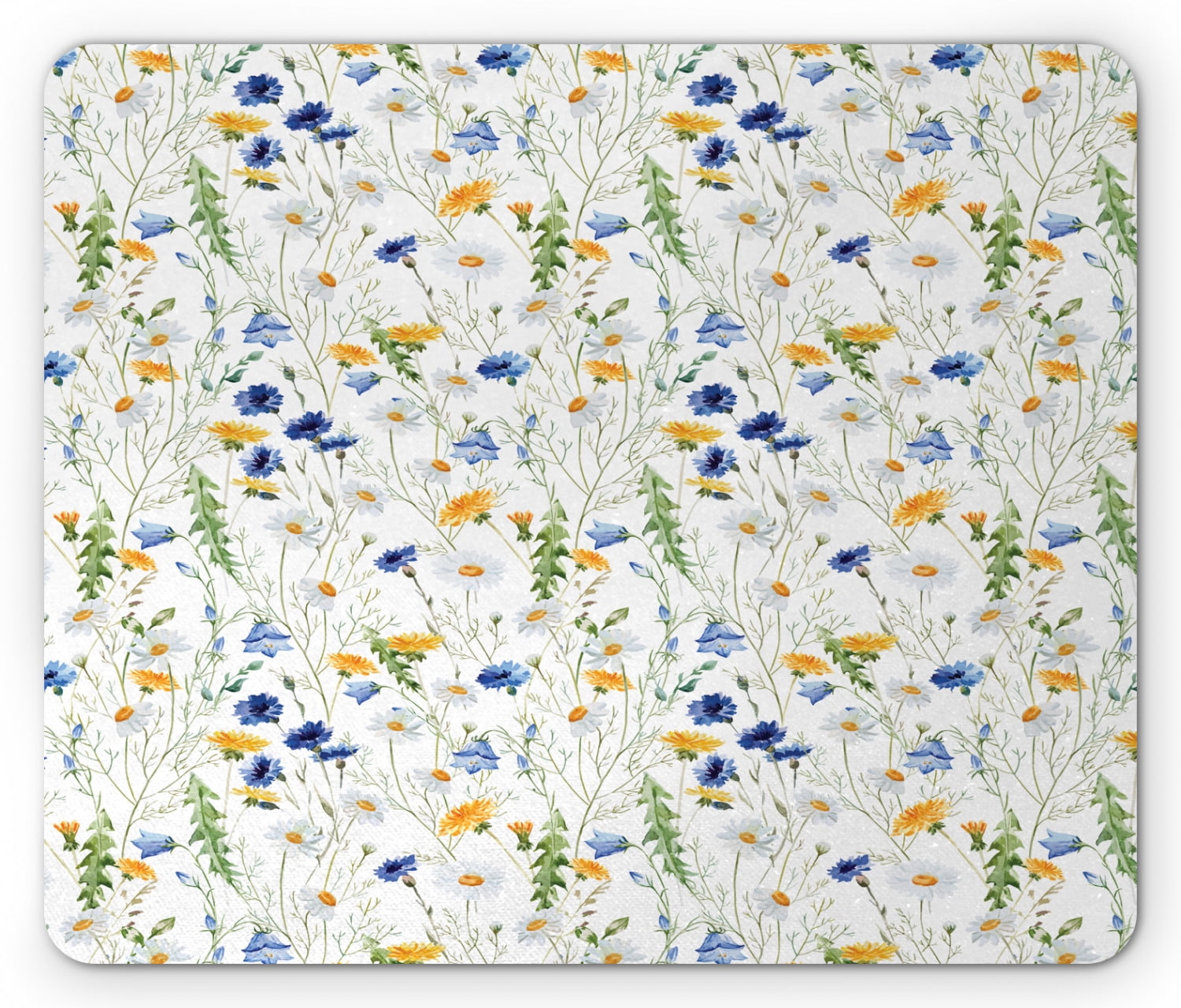 Flower Mouse Pad, Wild Flowers Poppies and Daisies Rural Nature Scenery ...