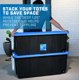HART 50 Gallon Wheeled Plastic Storage Bin Container, Black with Blue ...