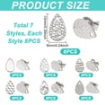 7 Style Teardrop 304 Stainless Steel Stud Earring Findings with Hole ...