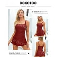 Dokotoo Women's Red One Piece Swimdress Ruched Skirted Swimsuit ...