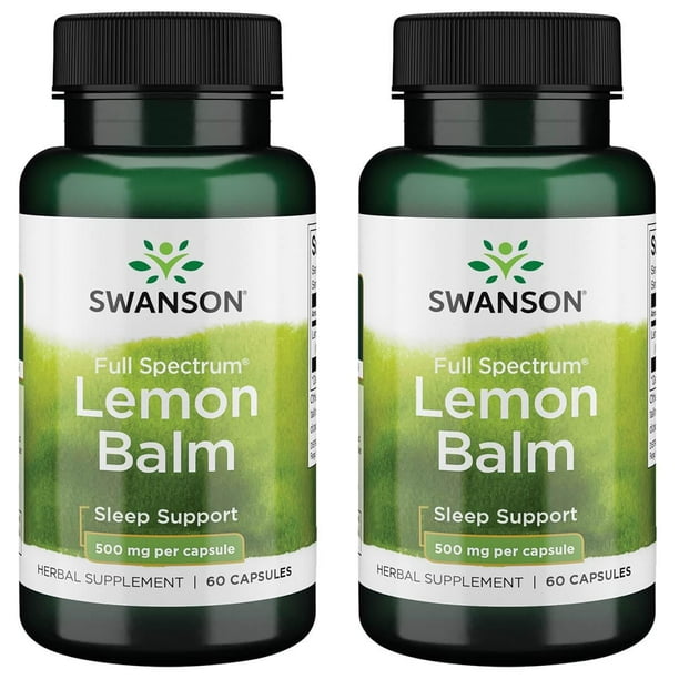 Swanson Full Spectrum Lemon Balm 500 mg 60 Caps 2 Pack - Walmart.com