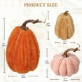 3 Pcs Artificial Pumpkins Decoration Set Sherpa Pumpkins Assorted Small ...