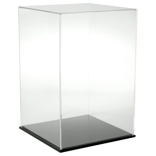 Plymor Clear Acrylic Display Case with Black Base, 12" W x 12" D x 18 ...