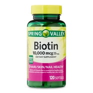 Spring Valley Biotin, 5,000 Mcg Vegetarian Jelly Beans Supplement, 120 ...