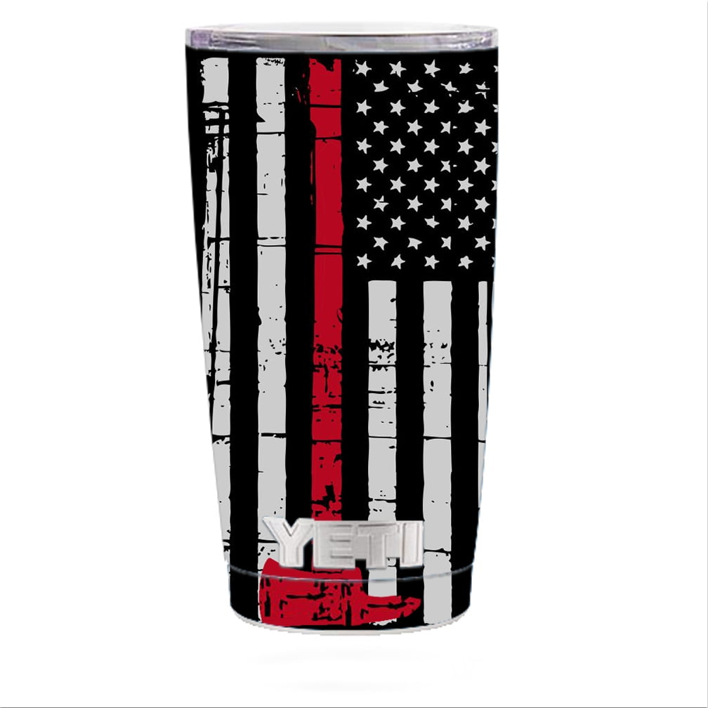 Skin Decal For Yeti 20 Oz Rambler Tumbler / Red Line Distressed ...