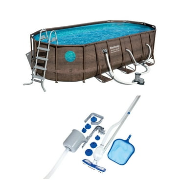 Intex Cleaning Maintenance Swimming Pool Kit w/ Vacuum Skimmer & Pole ...