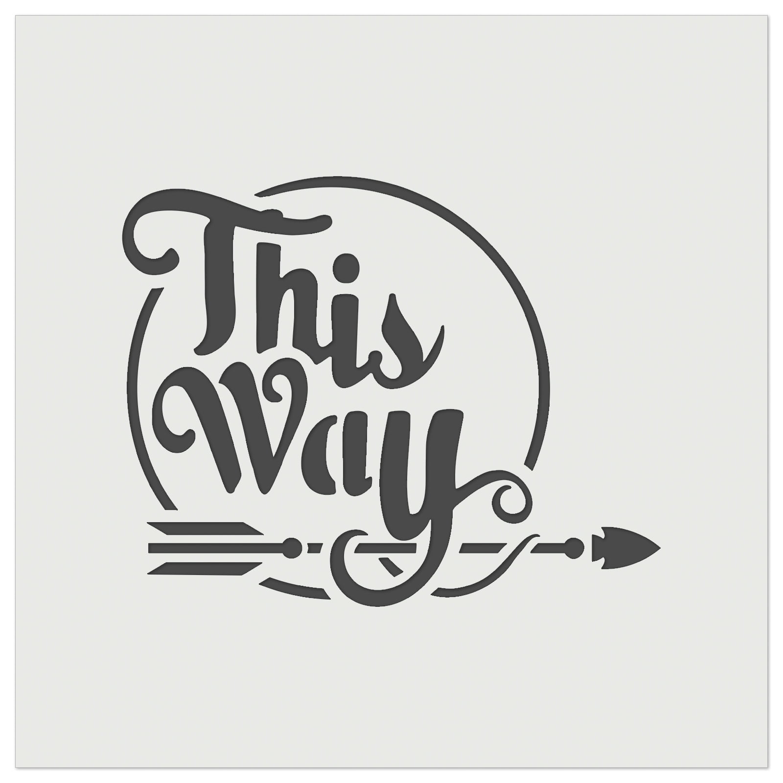 This Way Script Text Arrow Pointing DIY Cookie Wall Craft Stencil 4 5 this-way-script-text-arrow-pointing-diy-cookie-wall-craft-stencil-4-5