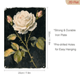 2D Flat, Charming Vintage Pink Rose Tin Sign Floral Plant, Distressed ...