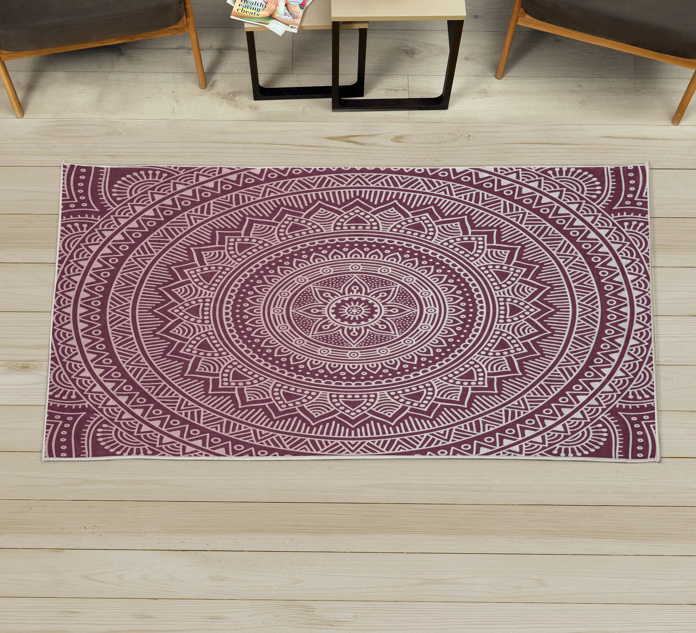 Mandala Decorative Rug, Abstract Floral Design with Themes Native South ...