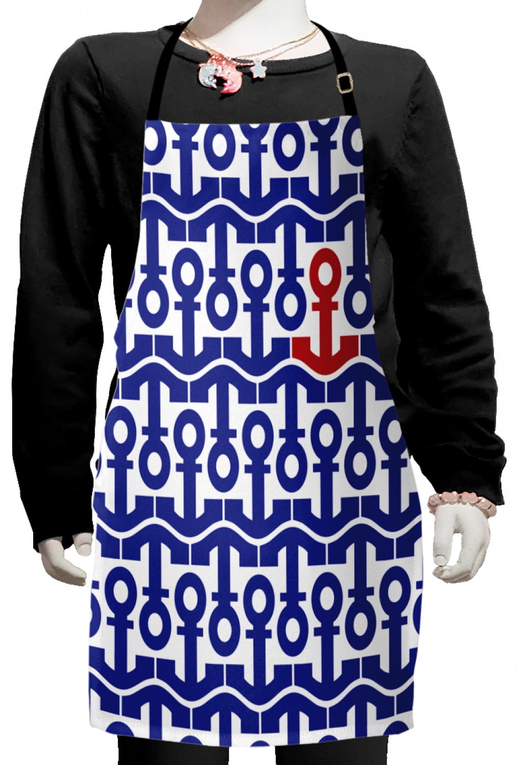 Nautical Kids Apron, Marine Anchors Motif Ship Journey Sea Ocean ...