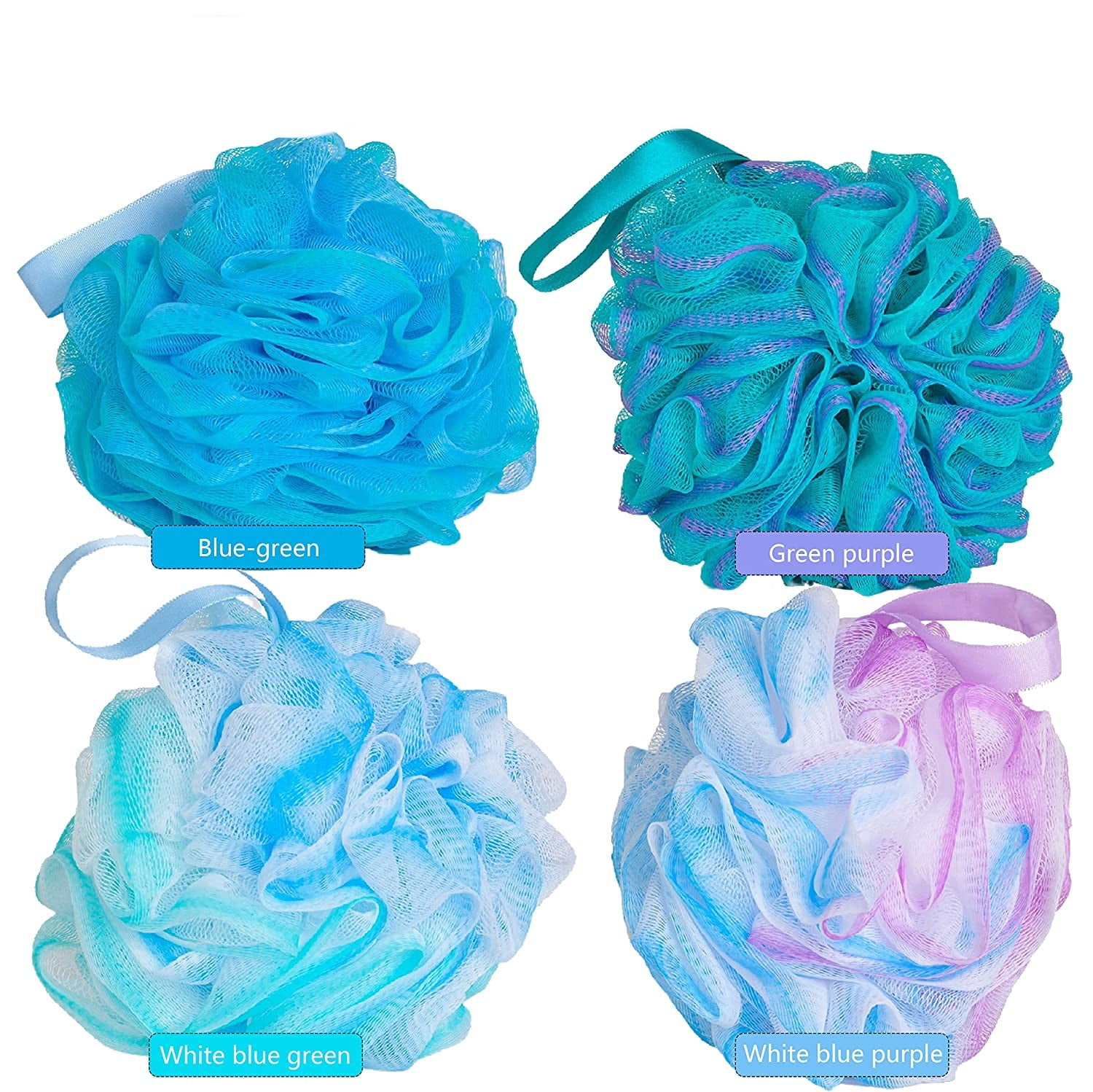 Happon Large Bath Sponges 75g Pc Body Shower Sponges Exfoliating Mesh