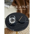 Adjustable-height Marble Drink Table - 12x12x22-30 Black & Antique ...