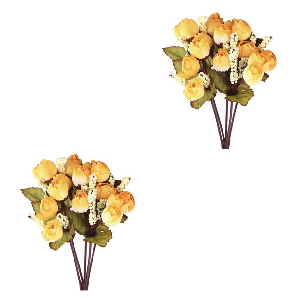 Transemion 15 Heads Artificial Flower Bouquet Lifelike Rose Buds ...