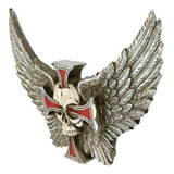 Gothic Angel Winged Biker Skull With Red Crucifix Cross Wall Decor ...