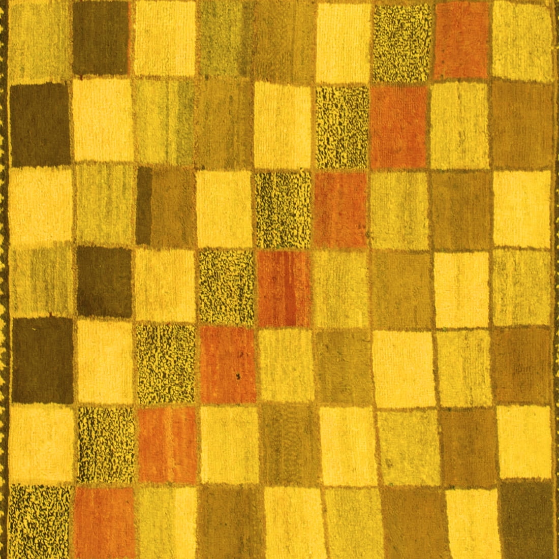 Ahgly Company Indoor Square Checkered Yellow Modern Area Rugs, 6 ...
