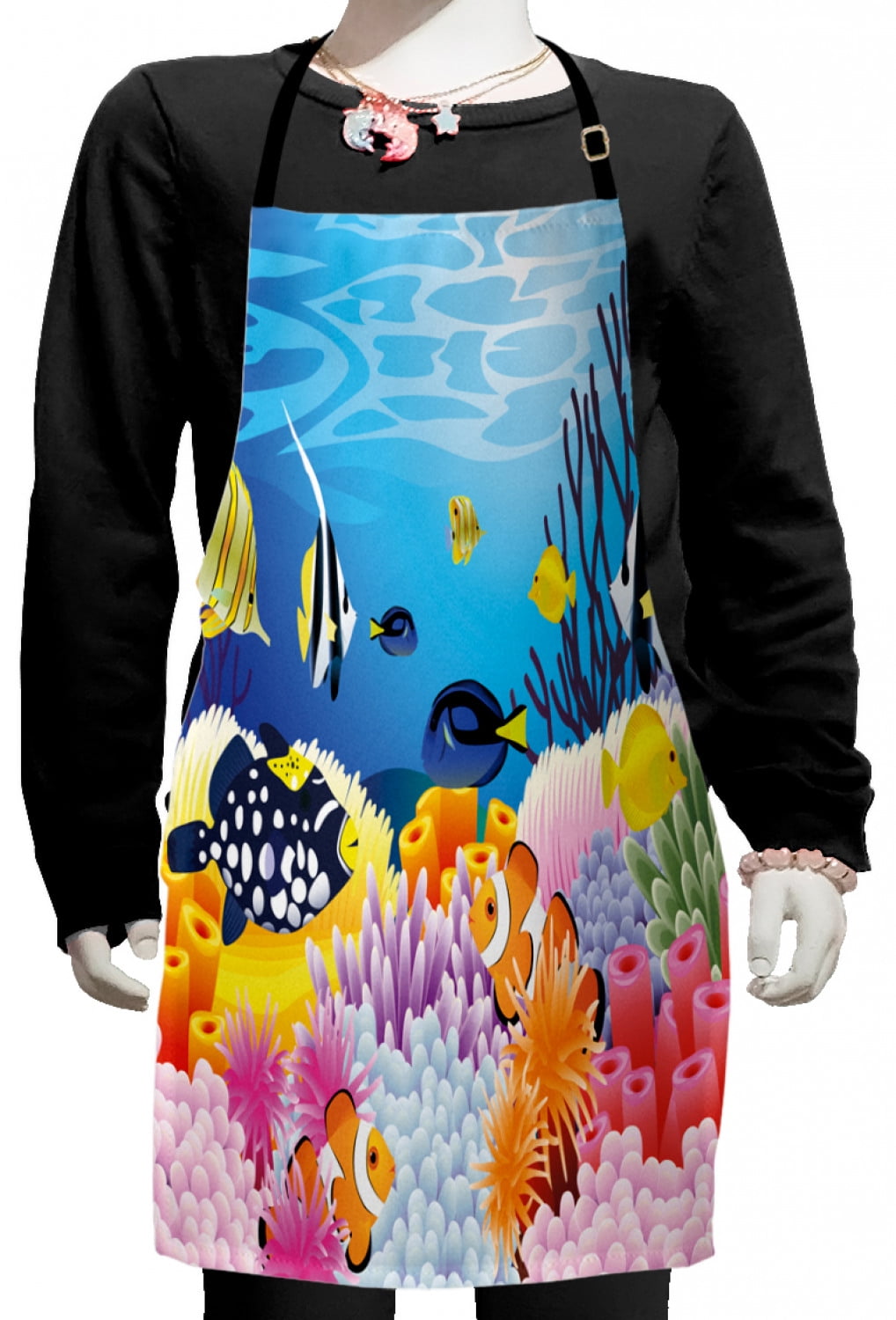 Fish Kids Apron, Water Life Different Kind of Fishes Coral Reefs and ...