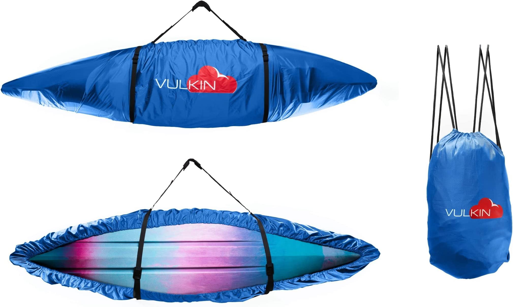 VULKIN 7ft-8ft Waterproof Kayak Cover and Carrier - Blue - Walmart.com