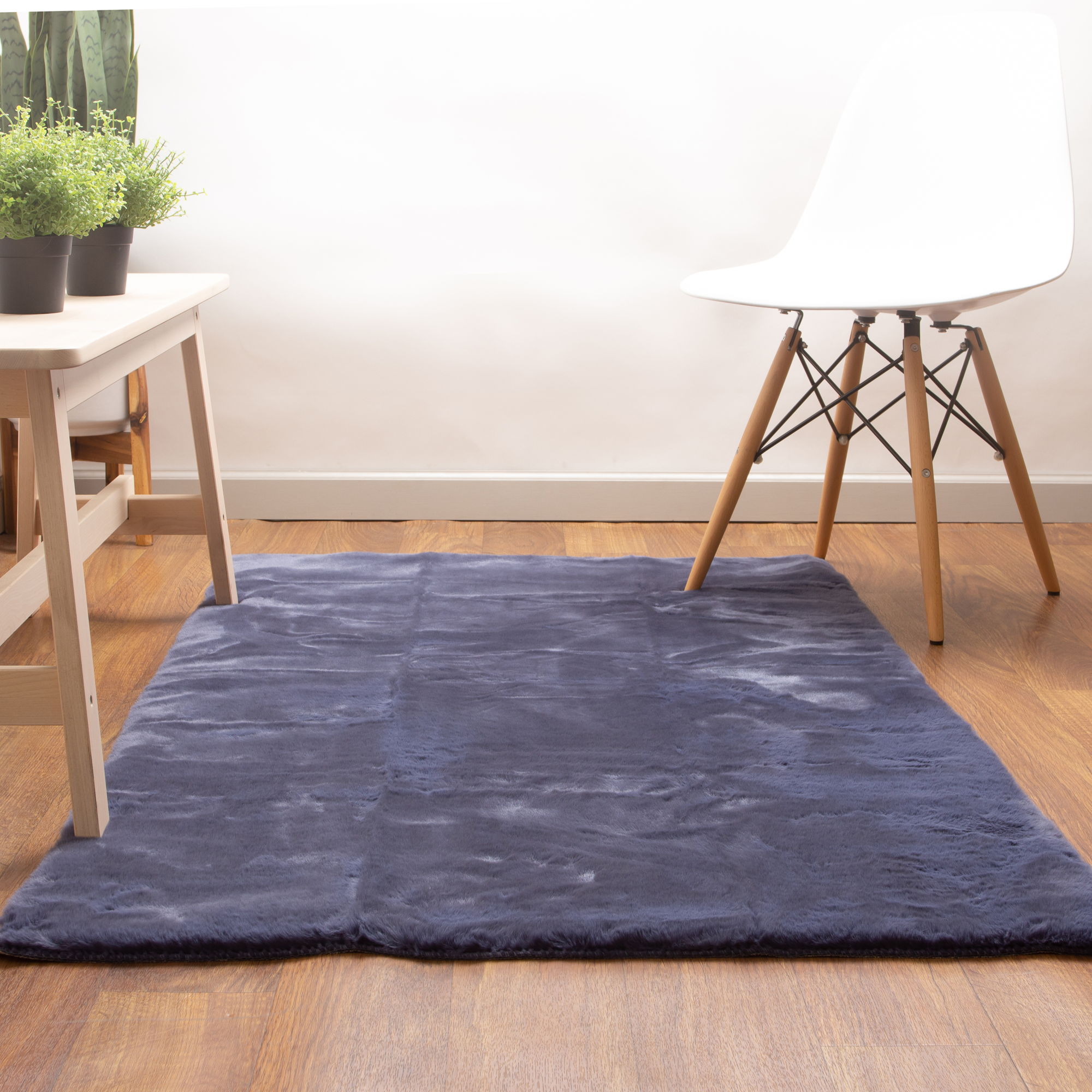 Super Soft Faux Rabbit / Mink Fur Solid Area Rug - Walmart.com