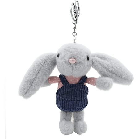 Bunny Plush Keychain - Adorable Rabbit Stuffed Animal Keyring for ...