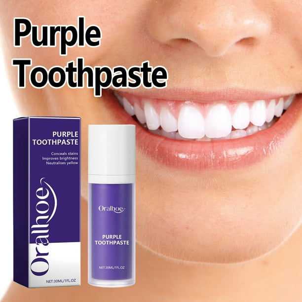 Clean Purple Teeth Whitening Toothpaste Deep Cleans Tartar, Teeth ...