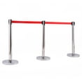 Costway 6Pcs Stanchion Posts, Queue Pole with Retractable Red Belt ...