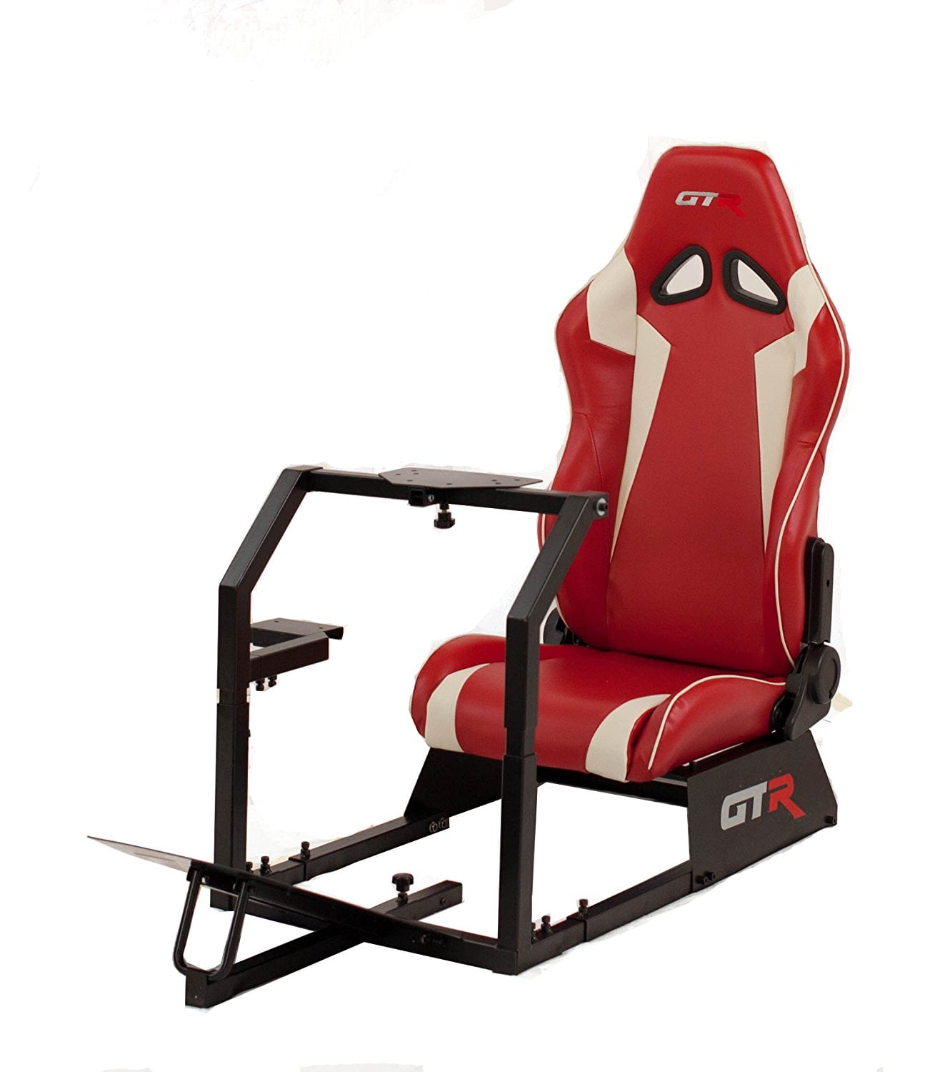 GTR Racing Simulator GTA-BLK-S105LRDWHT GTA 2017 Model Black Frame with ...