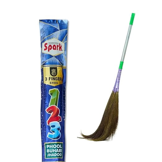 Spark International 3 Finger Stainless Steel Broom | Extra Long 52 Inch ...
