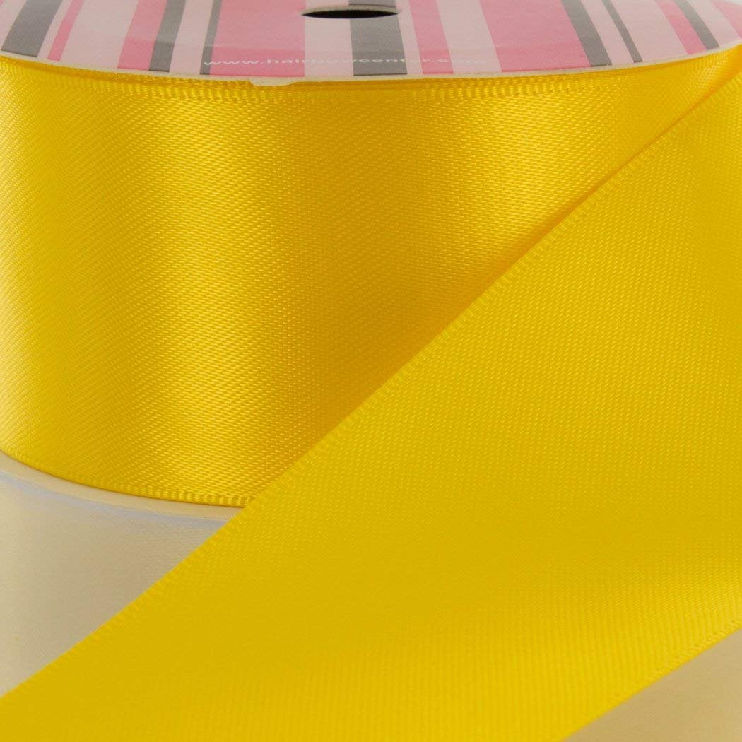 4" Yellow Double Face Satin Ribbon 25 yard Reel - Walmart.com
