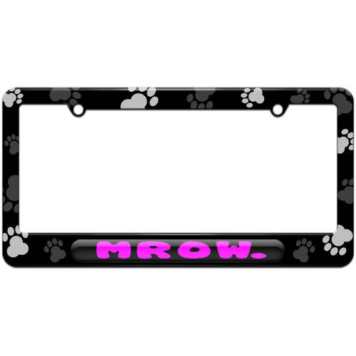 MROW - Cat Meow License Plate Tag Frame - Paw Prints Design - Walmart.com