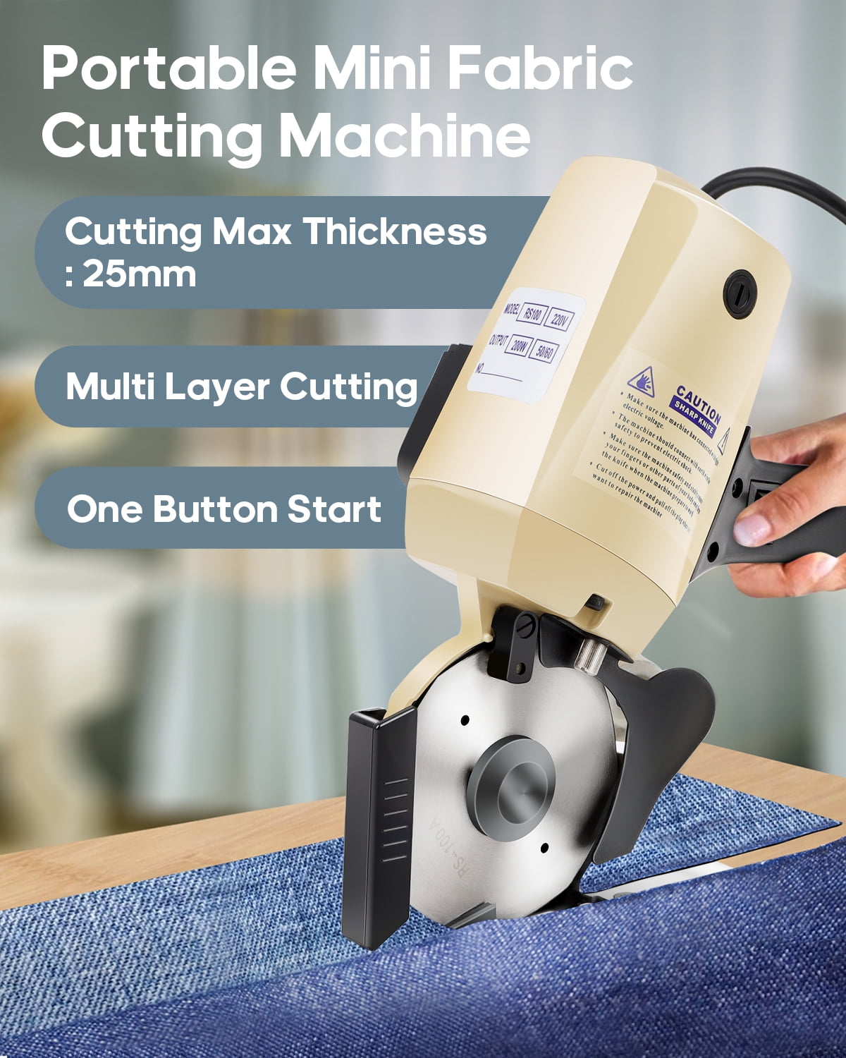 GYZJ Electric Rotary Fabric Cutter Cloth Cutting Machine 4 Inch ...