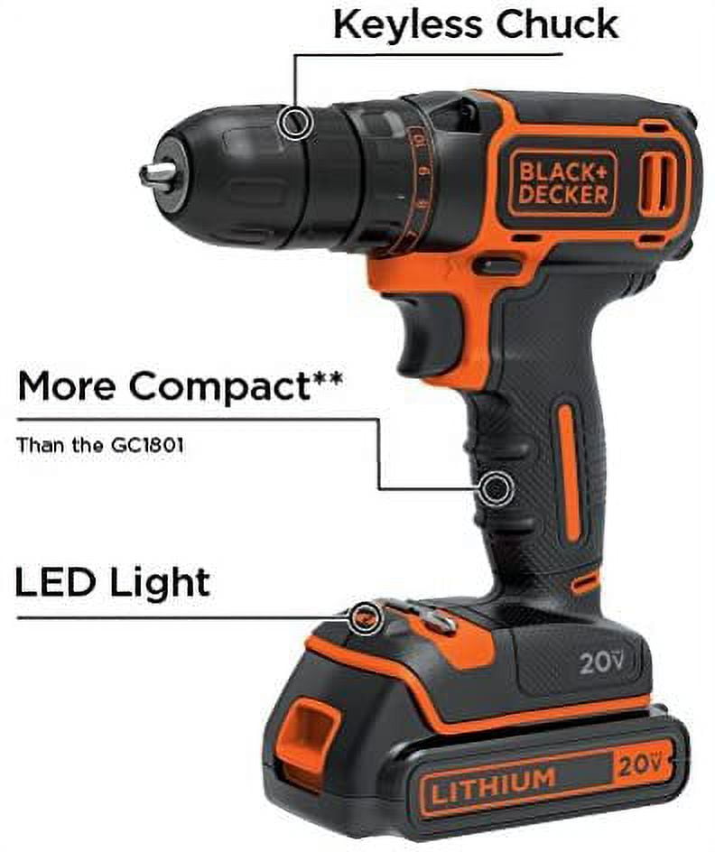 BLACK DECKER 20V MAX Cordless Drill Driver BDCDD120C Walmart