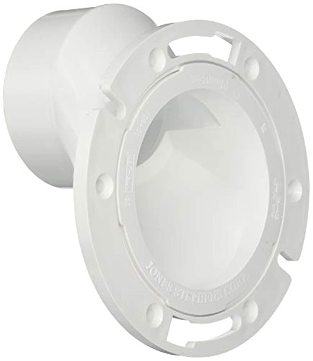 PlumBest C54402 3-Inch by 4-Inch PVC Offset Closet Flange with Plastic ...
