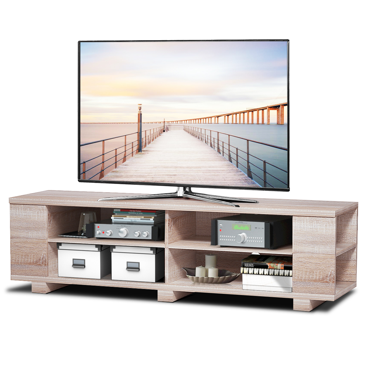 Costway TV Stand Entertainment Media Center Console For TV's up to 65 ...