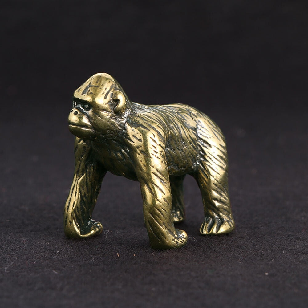Solid Brass Monkey Gorilla Statue Tea Pet Mini Figure Animal Craft ...