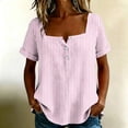Aezemi Women's Short Sleeve Striped Shirt, Square Neck Printed Summer ...