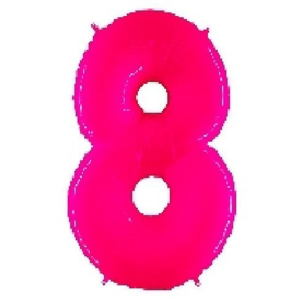 HOT Pink Highlighter Bright Fluorescent Neon 40" Number 8 8th Eight ...