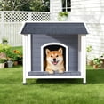 Outdoor Dog House, Weatherproof Wooden Dog Shelter with Asphalt Roof ...