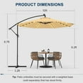 EROMMY 10ft Solar Lighted Patio Umbrella,Outdoor Offset Cantilever ...