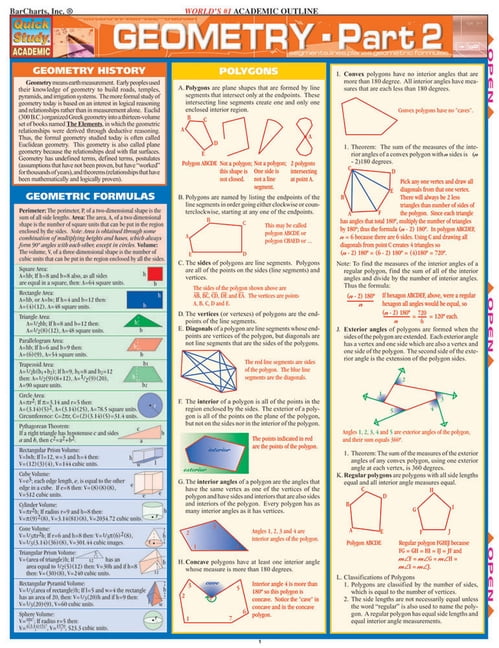 Geometry: Part 2 Laminate Reference Chart : Segments, Lines, Planes ...