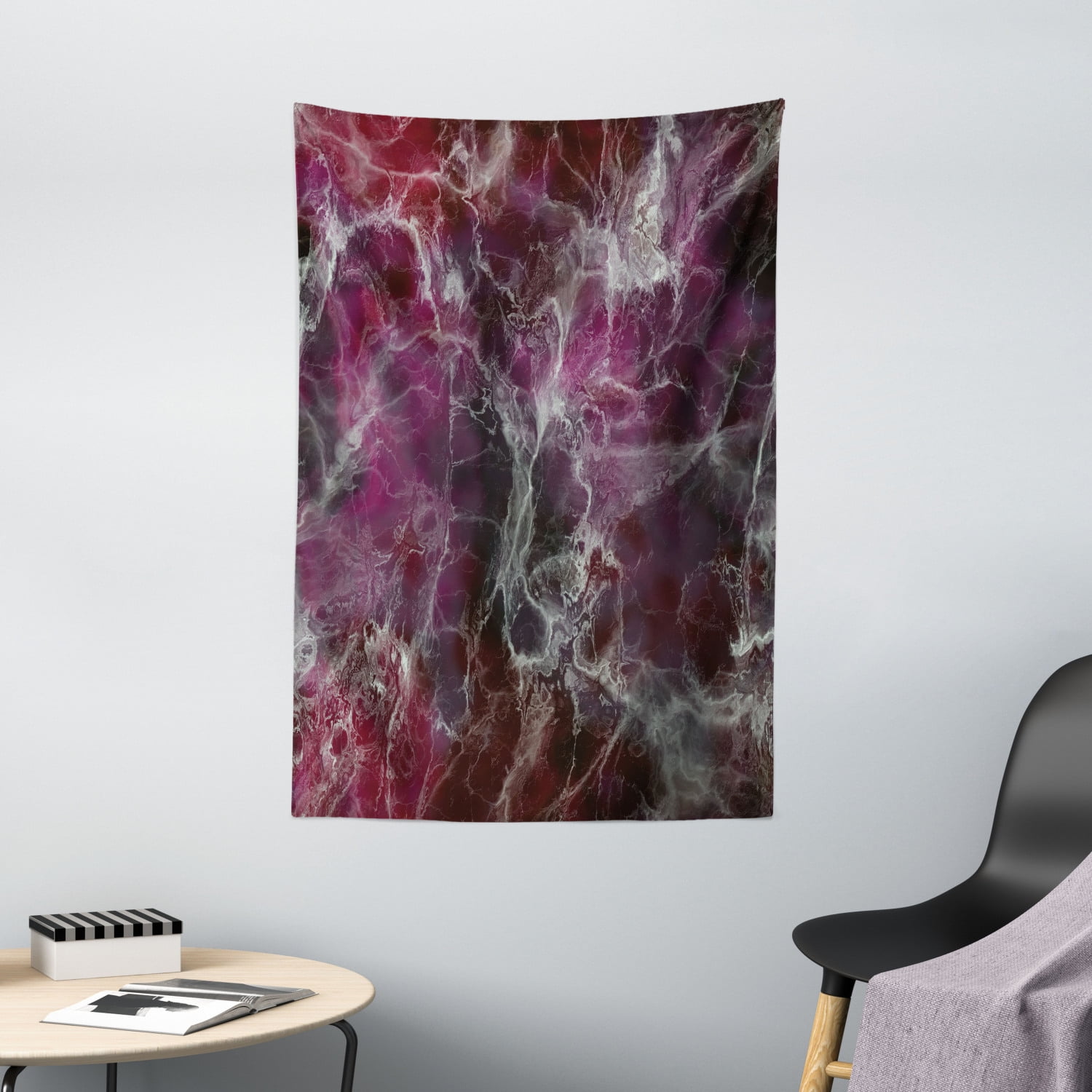 Marble Tapestry, Psychedelic Stylized Artistic Dark Colors Cloudy Onyx ...
