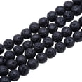 6mm Natural Black Lava Rock Stone Rock Gemstone Gem Round Loose Beads ...