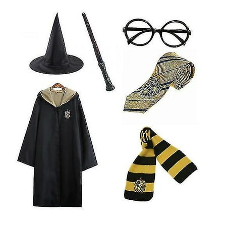 Harry Potter 6pc Set Magic Wizard Fancy Dress Cape Cloak Costume-1 ...