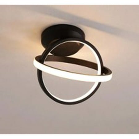 Interlocking Circle Black Flush Mount Light LED Ceiling Light | Walmart ...
