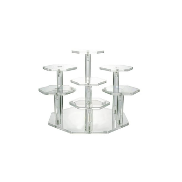 wolftale Clear Hexagonal Stand Display Decorative Storage Rack Cake ...